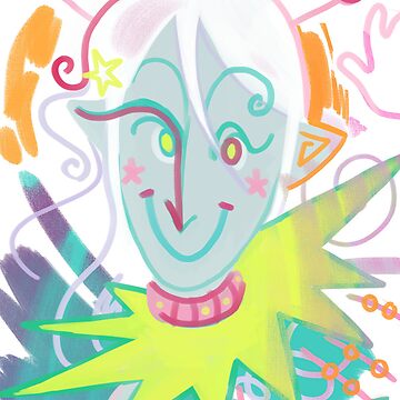 "Alien Elf Fantasy Jester : The Cosmic Friend" Sticker for Sale by ...