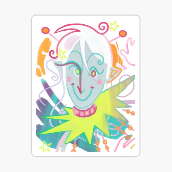 "Alien Elf Fantasy Jester : The Cosmic Friend" Sticker for Sale by ...