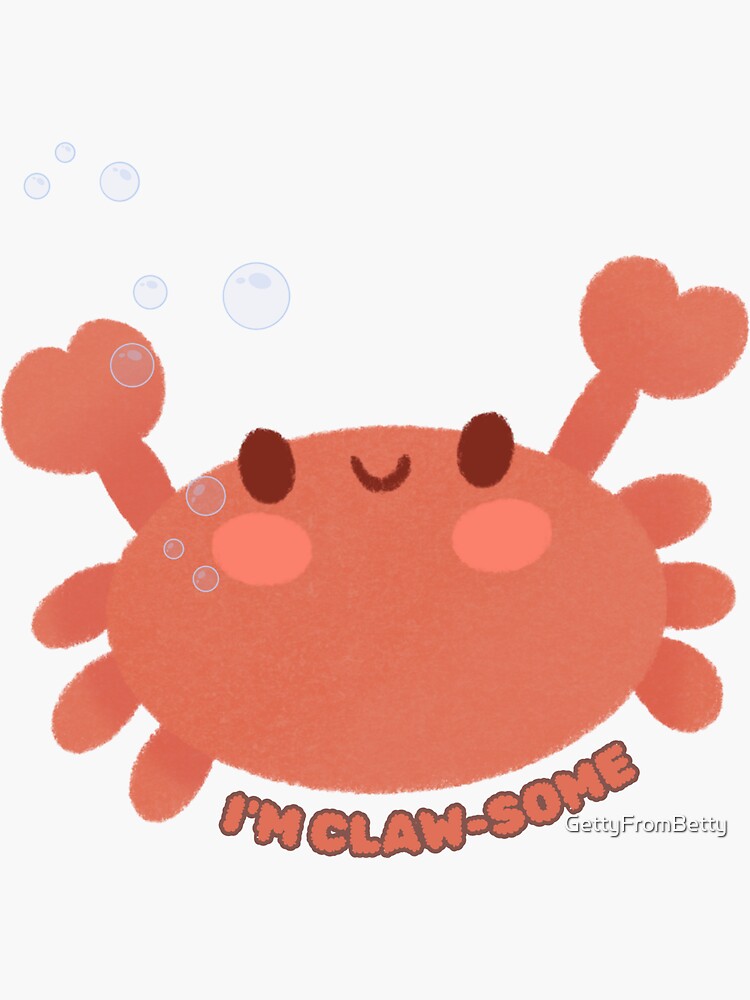 "Crab clap" Sticker for Sale by GettyFromBetty | Redbubble