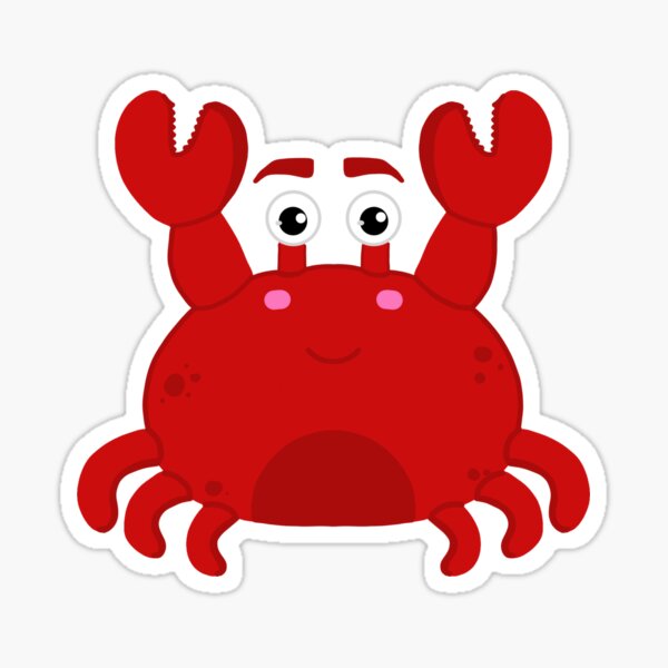 "Cute Red Crab" Sticker for Sale by Hello-Cuties | Redbubble
