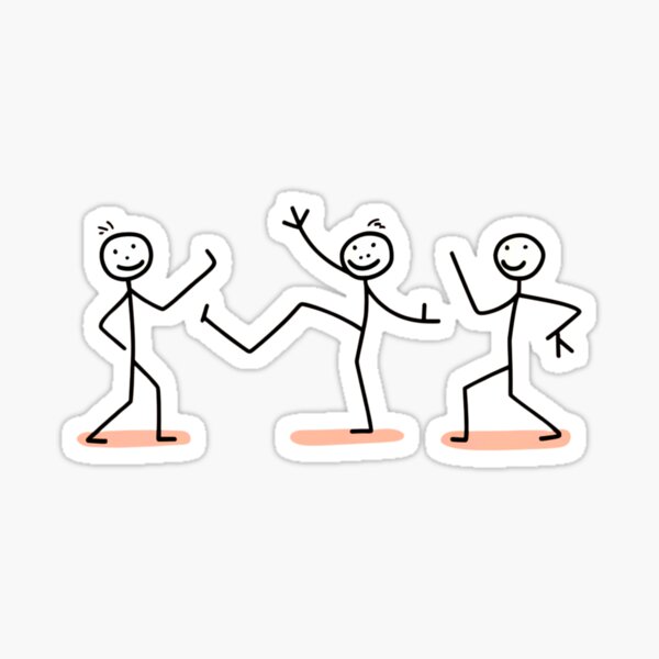 "Dance Stick Figures" Sticker for Sale by Funky Fibers | Redbubble