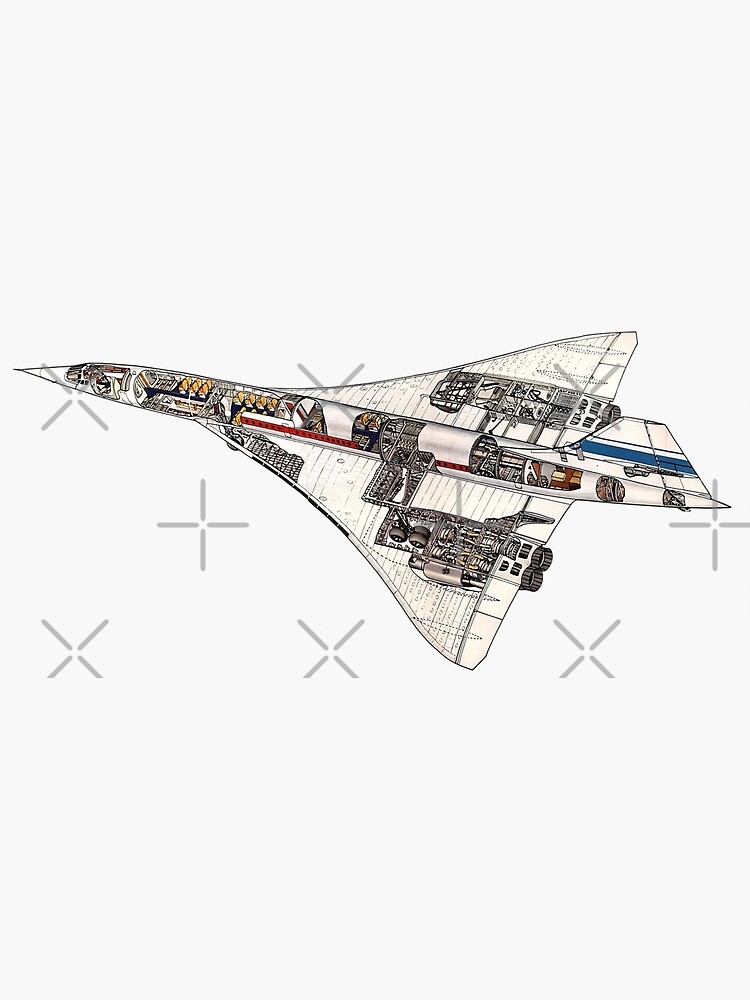 "Concorde - Cutaway drawing 1969" Sticker for Sale by Speedbirddesign ...