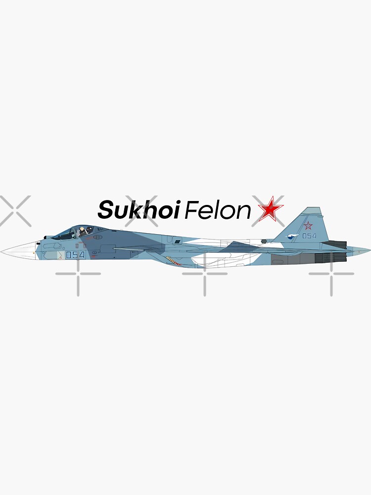 "Sukhoi Su-57 Felon" Sticker by ALaChasseBordel | Redbubble