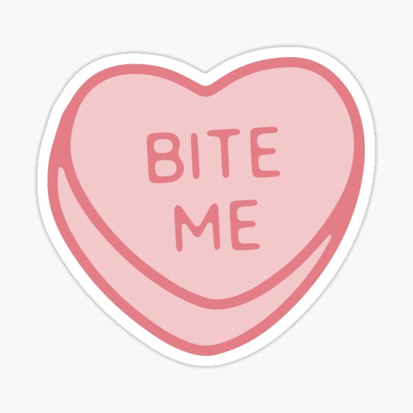 "BIte Me Conversation Insult Hearts " Sticker for Sale by maura41 ...