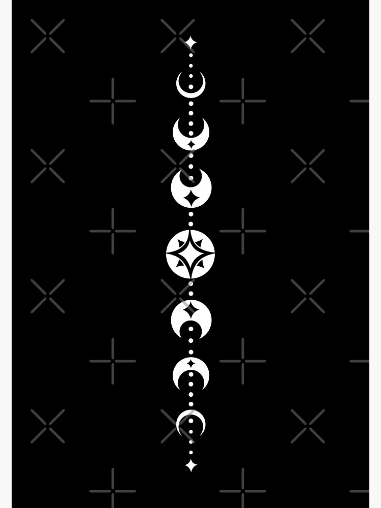 "Totem with moon phases and stars. White." Poster for Sale by ...