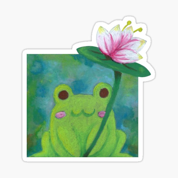 "Cute frog and lily pad" Sticker for Sale by enchantedviolin | Redbubble