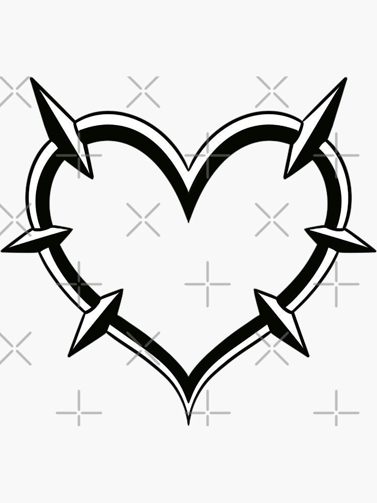 "Heart with Spikes" Sticker for Sale by icomefromsalem | Redbubble