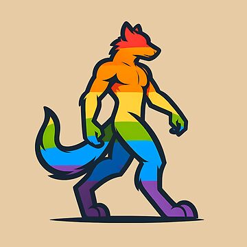 "LGBTQ Furry Pride Anthropomorphic Logo" Sticker for Sale by ...