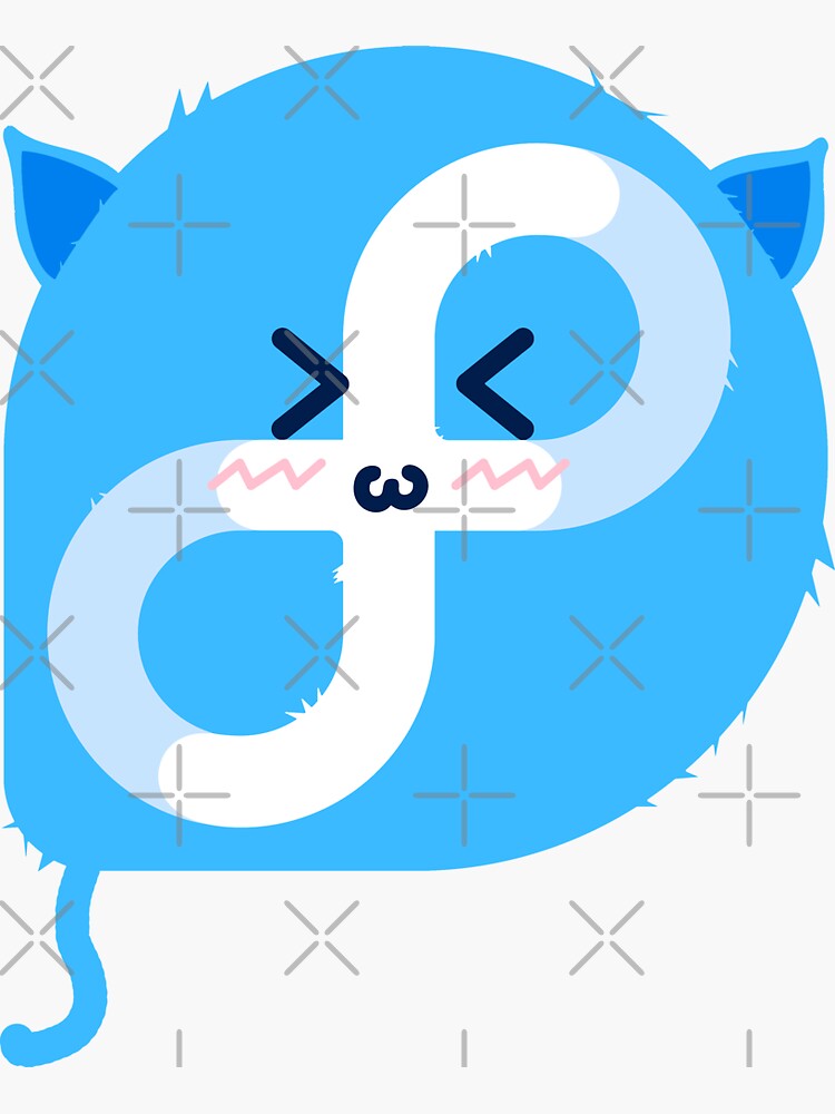 "Fedora Linux OwO Kawaii Neko Logo ~ Technology" Sticker for Sale by ...