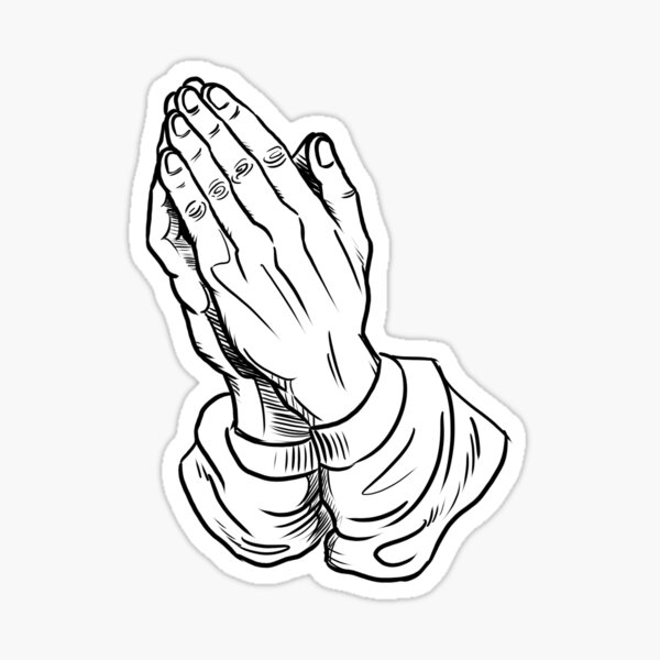 "Praying Hands" Sticker for Sale by Psalm & Sword | Redbubble