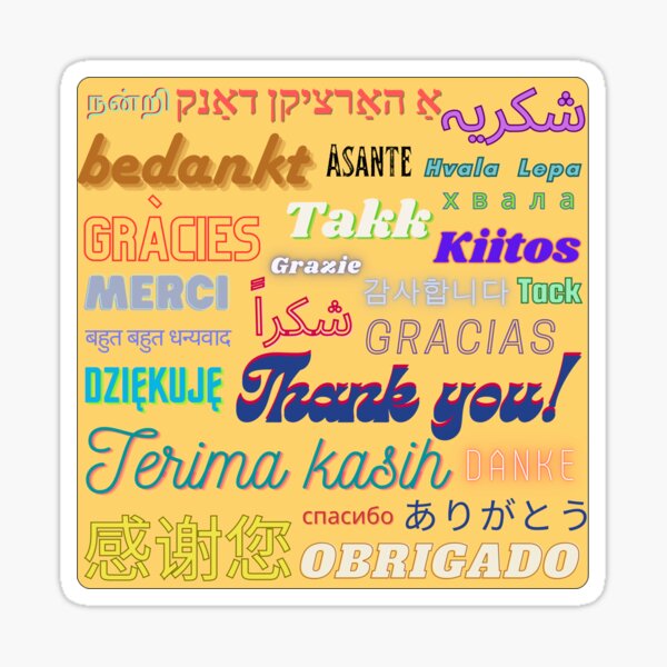 "Thank You in 25 Languages - Employee Appreciation" Sticker for Sale by ...