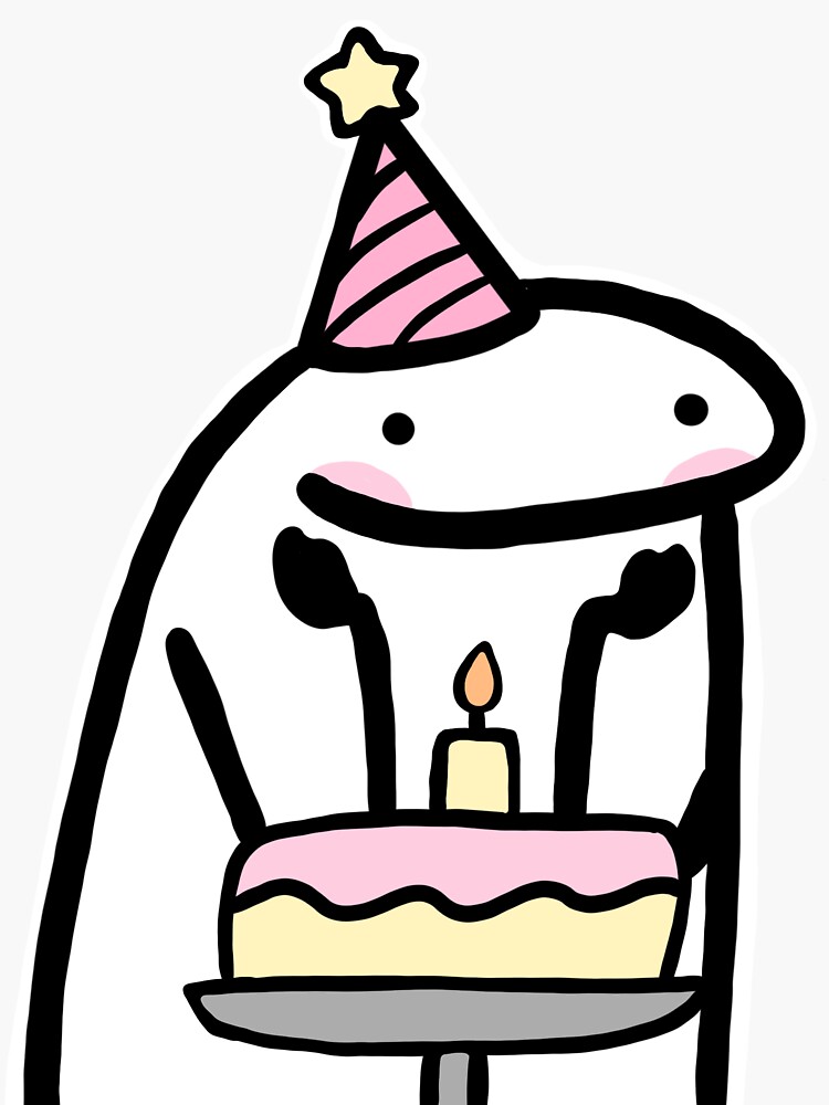 "Birthday Stickthing" Sticker for Sale by Greyghostsco | Redbubble