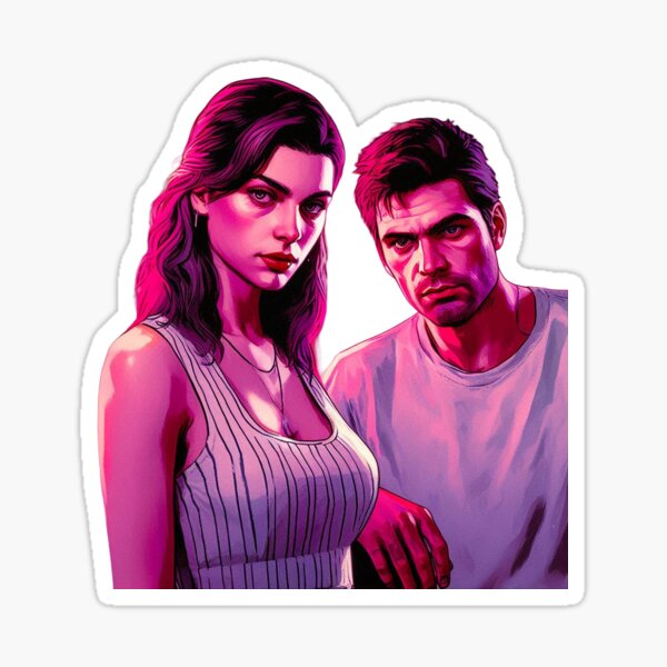 "Jason and Lucia Gta 6 Vice City" Sticker for Sale by Decal-Delight ...