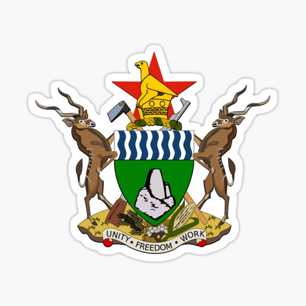"Coat of arms of Zimbabwe" Sticker for Sale by Yzakreativ | Redbubble
