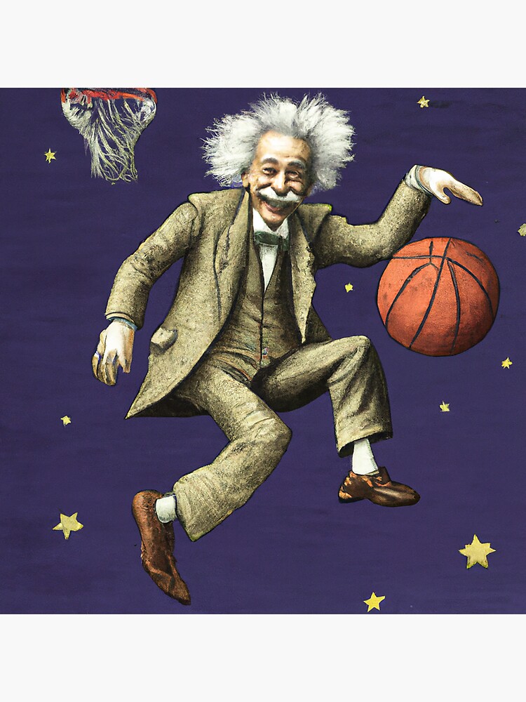 "If Einstein was a Baller" Sticker by Shoot-it-like | Redbubble
