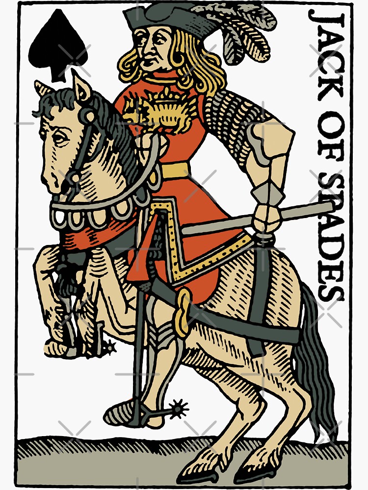 "Antique Character of Playing Cards Jack of Spades" Sticker for Sale by ...