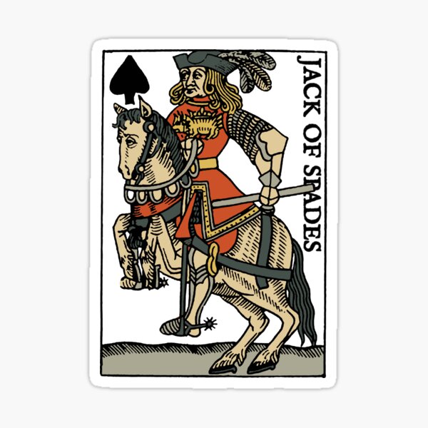 "Antique Character of Playing Cards Jack of Spades" Sticker for Sale by ...