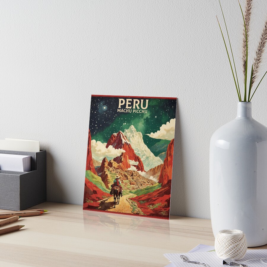 "Machu Picchu Starry Night Peru Vintage Poster Tourism " Poster for ...