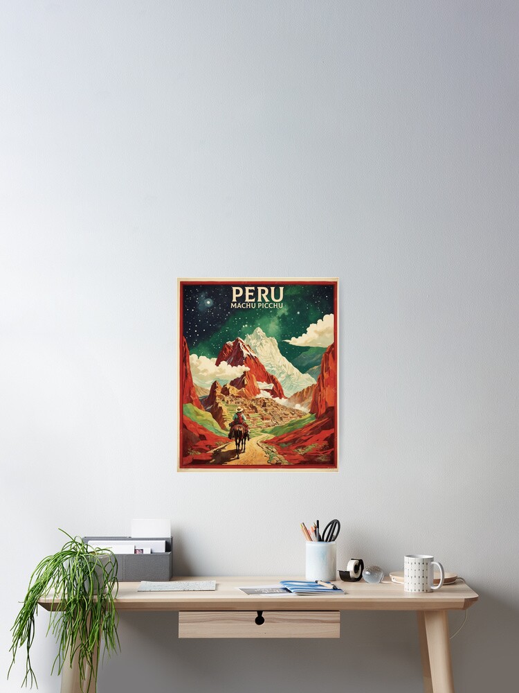 "Machu Picchu Starry Night Peru Vintage Poster Tourism " Poster for ...