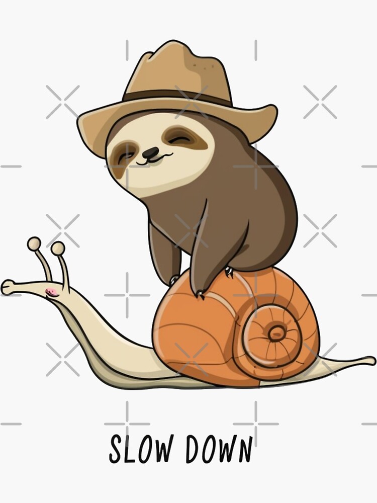 "cowboy sloth riding snail " Sticker for Sale by bukajart | Redbubble