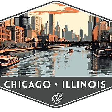 "Chicago Illinois Travel Art" Sticker for Sale by electricninja | Redbubble