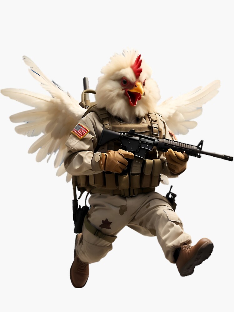 "Chicken Soldier" Sticker for Sale by ratchawoot | Redbubble