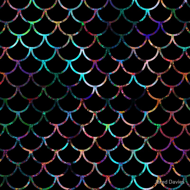 "Abstract Black Fish Scales Pattern" by Jared Davies | Redbubble
