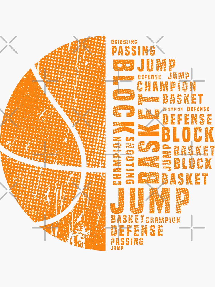 "Basketball graphic formed with basketball terms" Sticker for Sale by ...