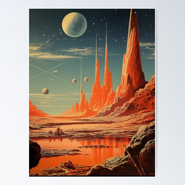 "Scenic Vintage Poster of an Alien Planet" Poster for Sale by ...