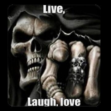 "Live laugh love, skeleton meme" Sticker for Sale by Shrewd-Mood ...