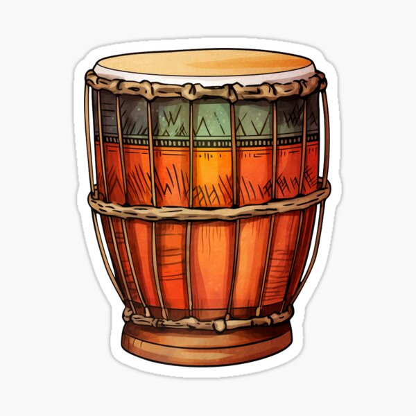 "Vintage Djembe " Sticker for Sale by PastelCraft | Redbubble