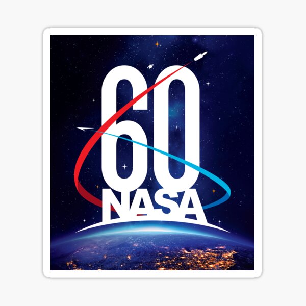 Pegatina «Logotipo del 60.º aniversario de la NASA: celebra 60 años de ...