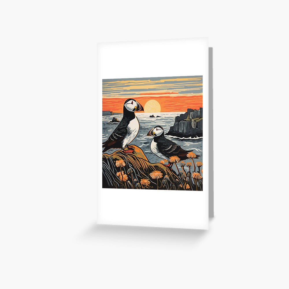 "Puffin Pair" Sticker for Sale by Crosan | Redbubble