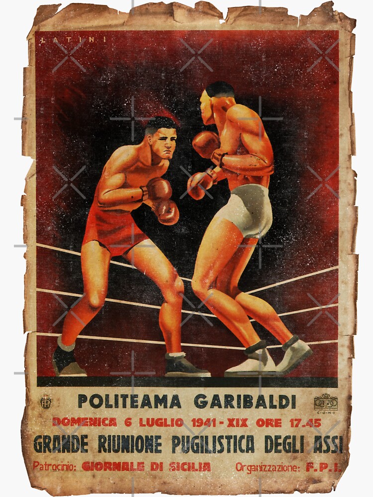 " Vintage Italian Boxing Sports Fighting Retro" Sticker by ...