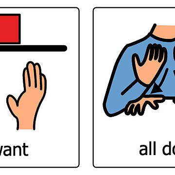 "I Want All Done Boardmaker" Sticker for Sale by Jerry-Manilow | Redbubble