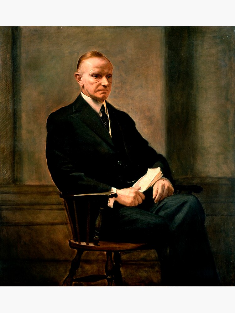 "Official Presidential portrait of Calvin Coolidge" Sticker by ...