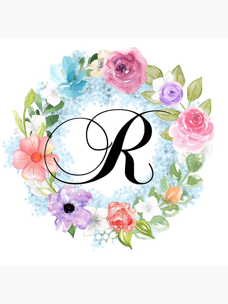 Lámina fotográfica «Letra R del monograma de la guirnalda floral de la ...
