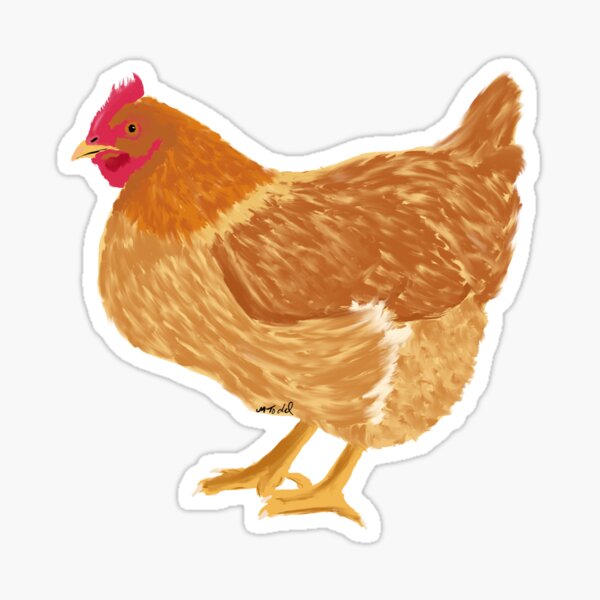 "Happy Golden Hen" Sticker by Melindatodd | Redbubble