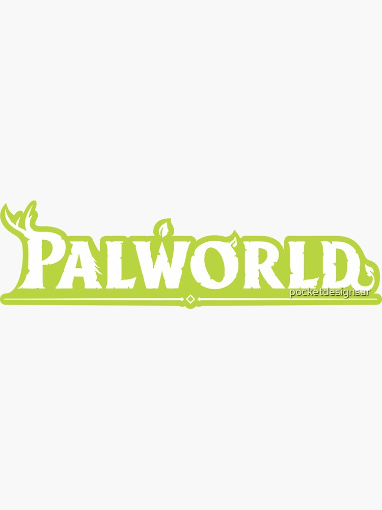 "Palworld game logo" Sticker for Sale by pocketdesignsar | Redbubble