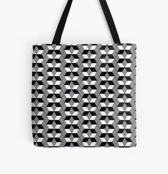 "3D Effect Geometric Pattern - Cubes Optical Illusion" Tote Bag for ...