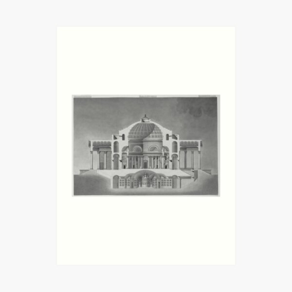 "Copy of Sections drawing for an Oratory (Memorial Chapel) - Black and ...