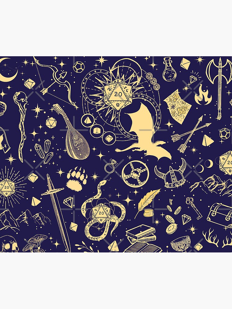 "DND RPG pattern seamless: dungeons and dragons doodles, Celestial ...