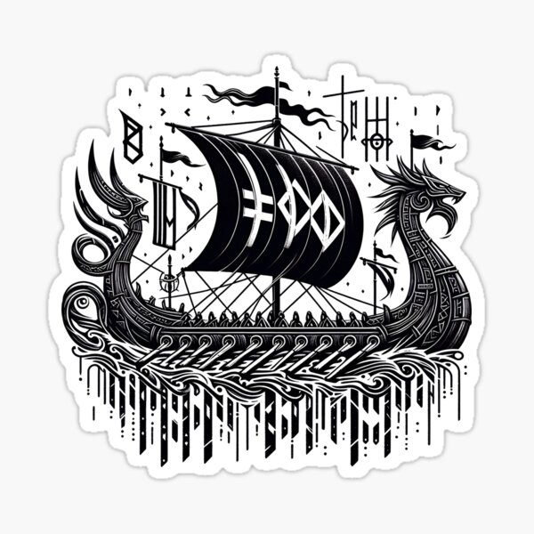 "Viking Longboat" Sticker for Sale by AEGIR- | Redbubble