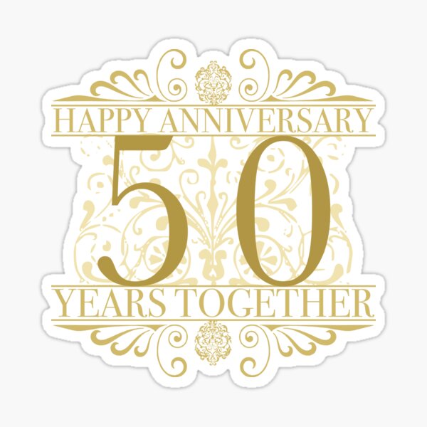"Elegant 50th Anniversary" Sticker for Sale by thepixelgarden | Redbubble