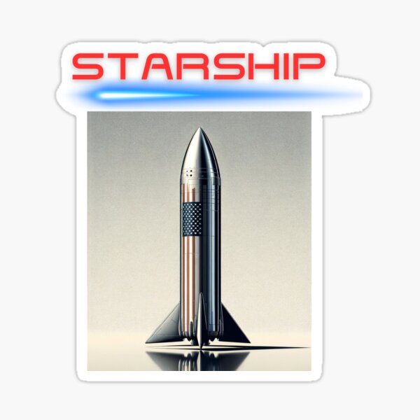 "starship" Sticker for Sale by TEEJAMBOREE | Redbubble