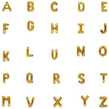 "Gold Balloon Letters" Sticker for Sale by verycoolandnice | Redbubble