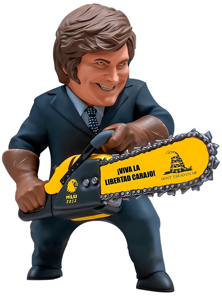 "Cartoon Milei Chainsaw" Poster for Sale by Offen-len | Redbubble