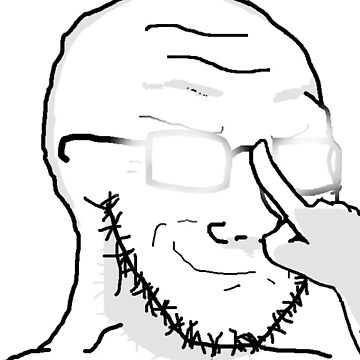 "anime glasses wojak" Sticker for Sale by BashPIXIE | Redbubble