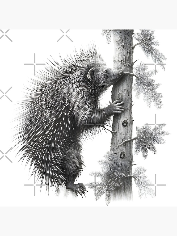 "Black and white porcupine pencil drawing" Greeting Card for Sale by ...