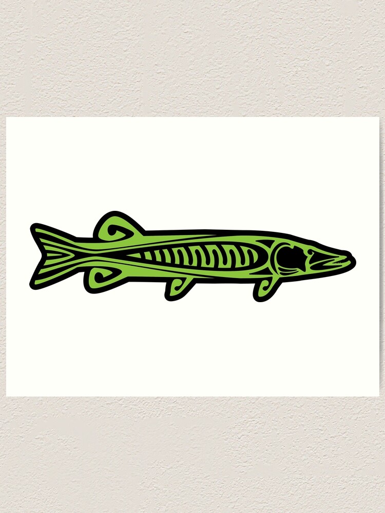 "Tribal Musky Black outline" Art Print by gstrehlow2011 | Redbubble